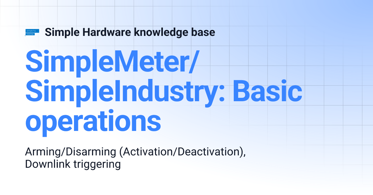 SimpleMeter/SimpleIndustry: Basic operations | Simple Hardware ...