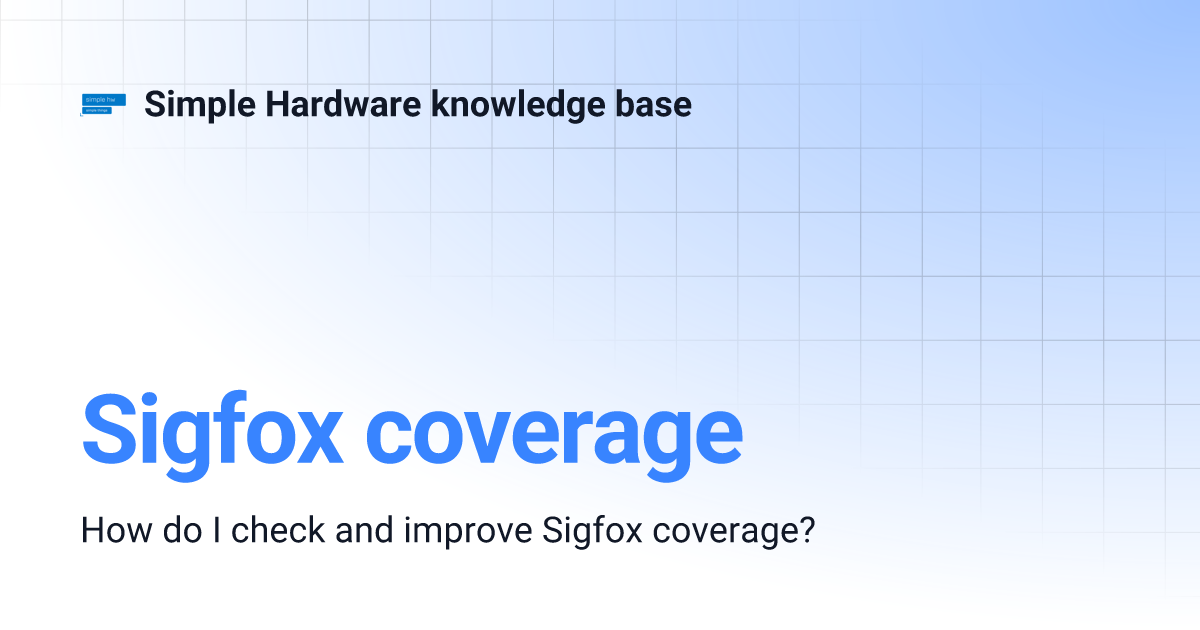 Sigfox coverage | Simple Hardware knowledge base