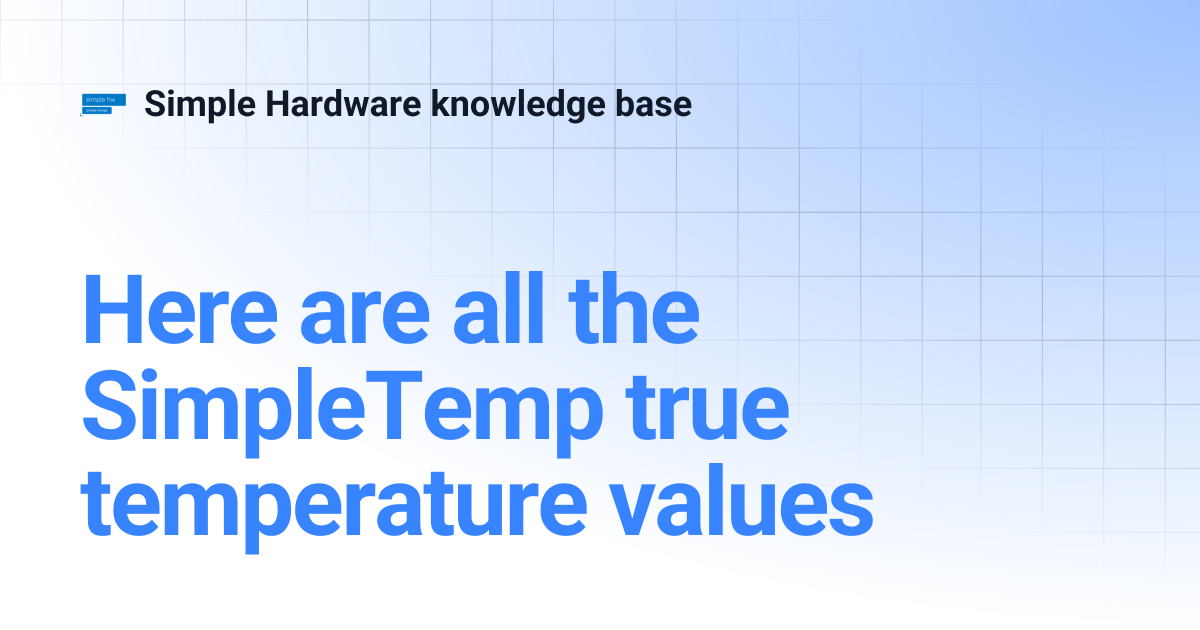 Here are all the SimpleTemp true temperature values | Simple Hardware ...